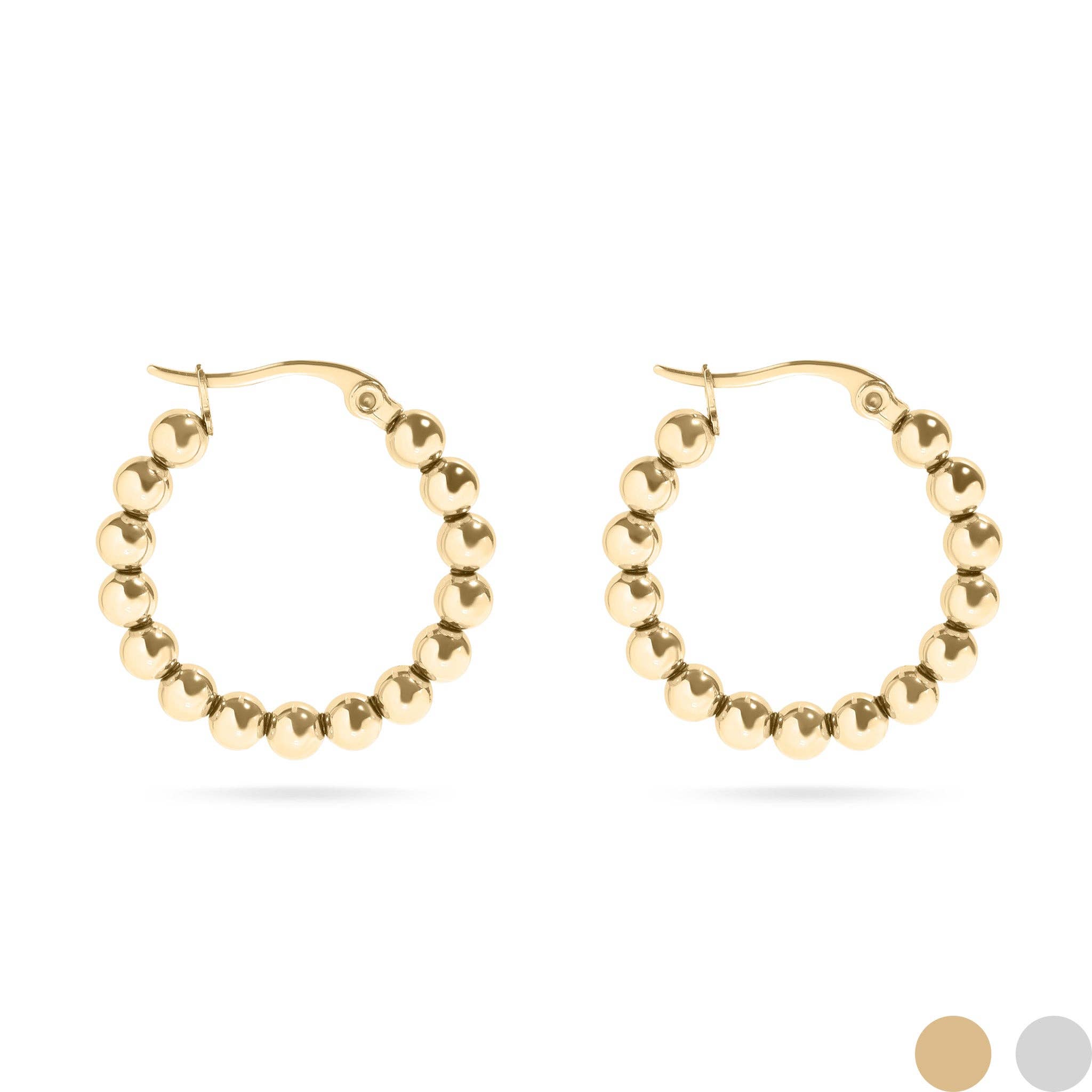 18K Gold Filled Circle Ball Hoops – Sol Bay